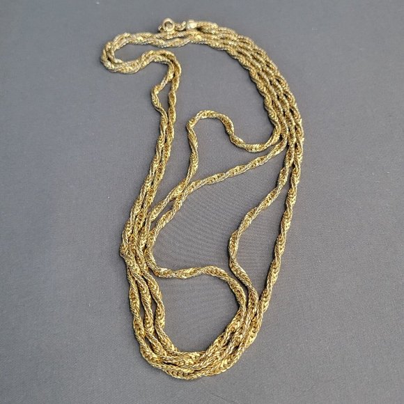 Napier | Jewelry | Napier Signed Gold Tone Single Strand Rope Chain ...